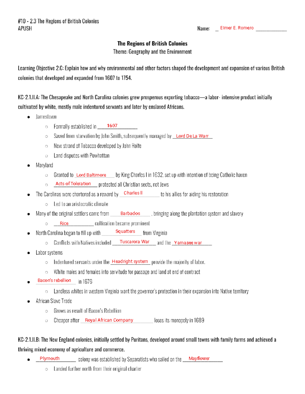 #10 - 2.3 The Regions of British Colonies - [ Updated]+#10+-+2.3+The ...