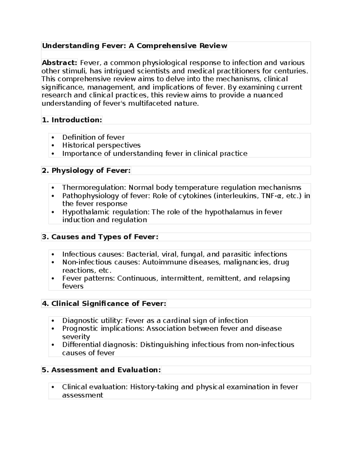 Understanding Fever - This comprehensive review aims to delve into the ...