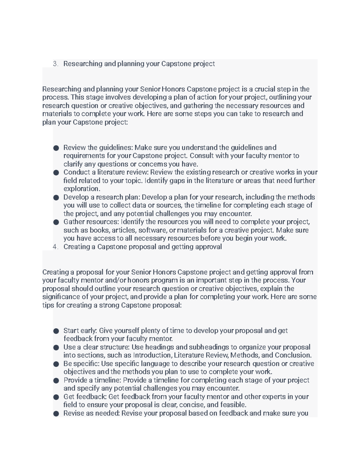 Senior Honors Capstone 3-4 - Researching and planning your Capstone ...