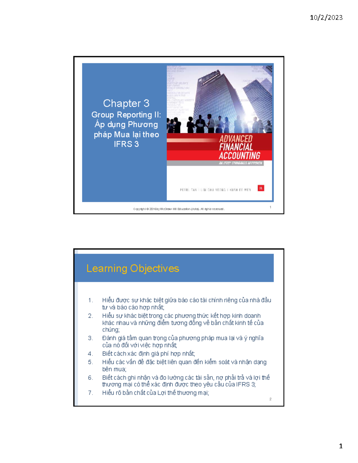 Edit-XH-H PPT Chap03 - Chapter 3 Group Reporting II: Áp dụng Phương pháp Mua lại theo IFRS 3 ...