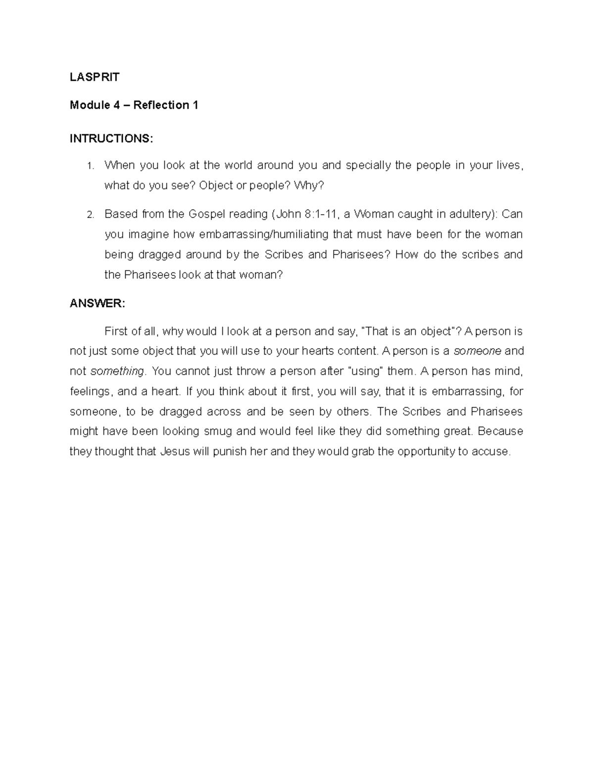 Lasprit Module 4 – Reflection 1 - LASPRIT Module 4 – Reflection 1 ...