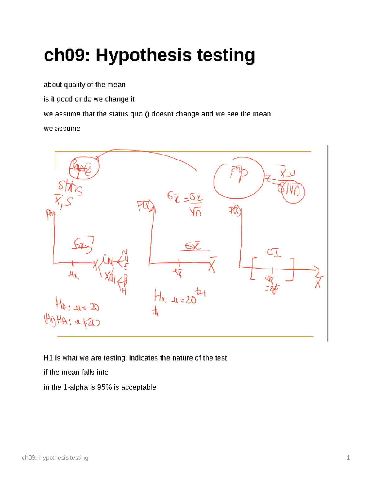 Ch09 Hypothesis testing - ch09: Hypothesis testing about quality of the ...