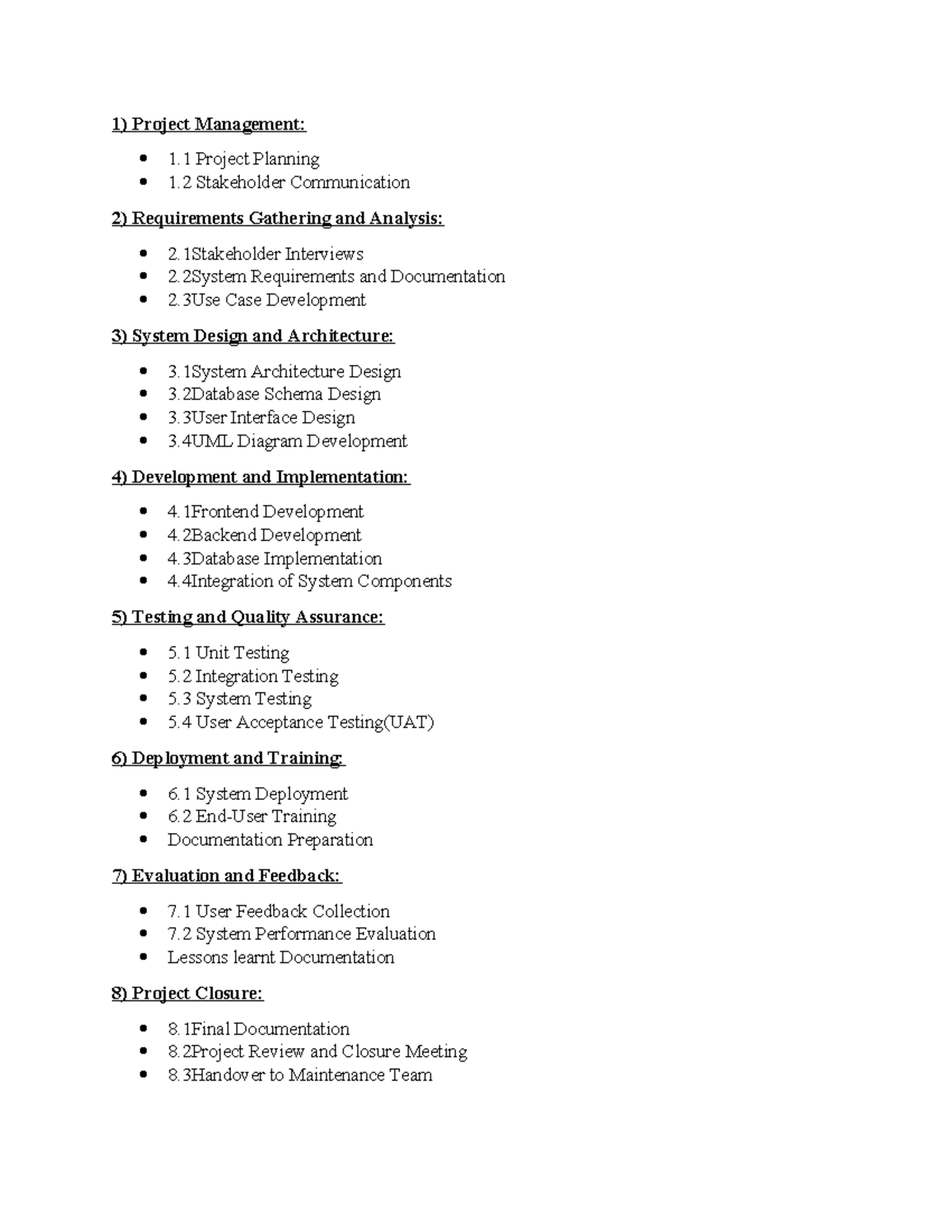 Work Break Down Structure - Project Management: 1 Project Planning 1 ...