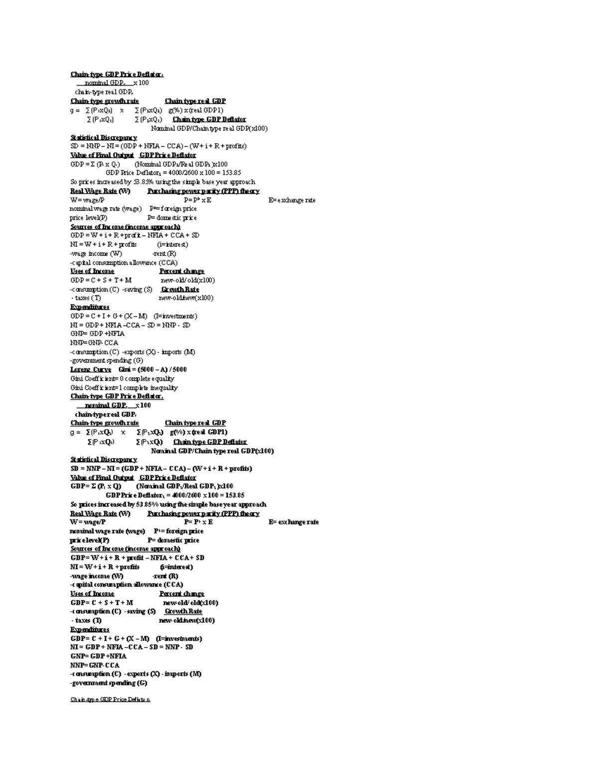 Econ midterm 2 (chpt 5-8) - Chain-type GDP Price Deflatort nominal GDPt ...