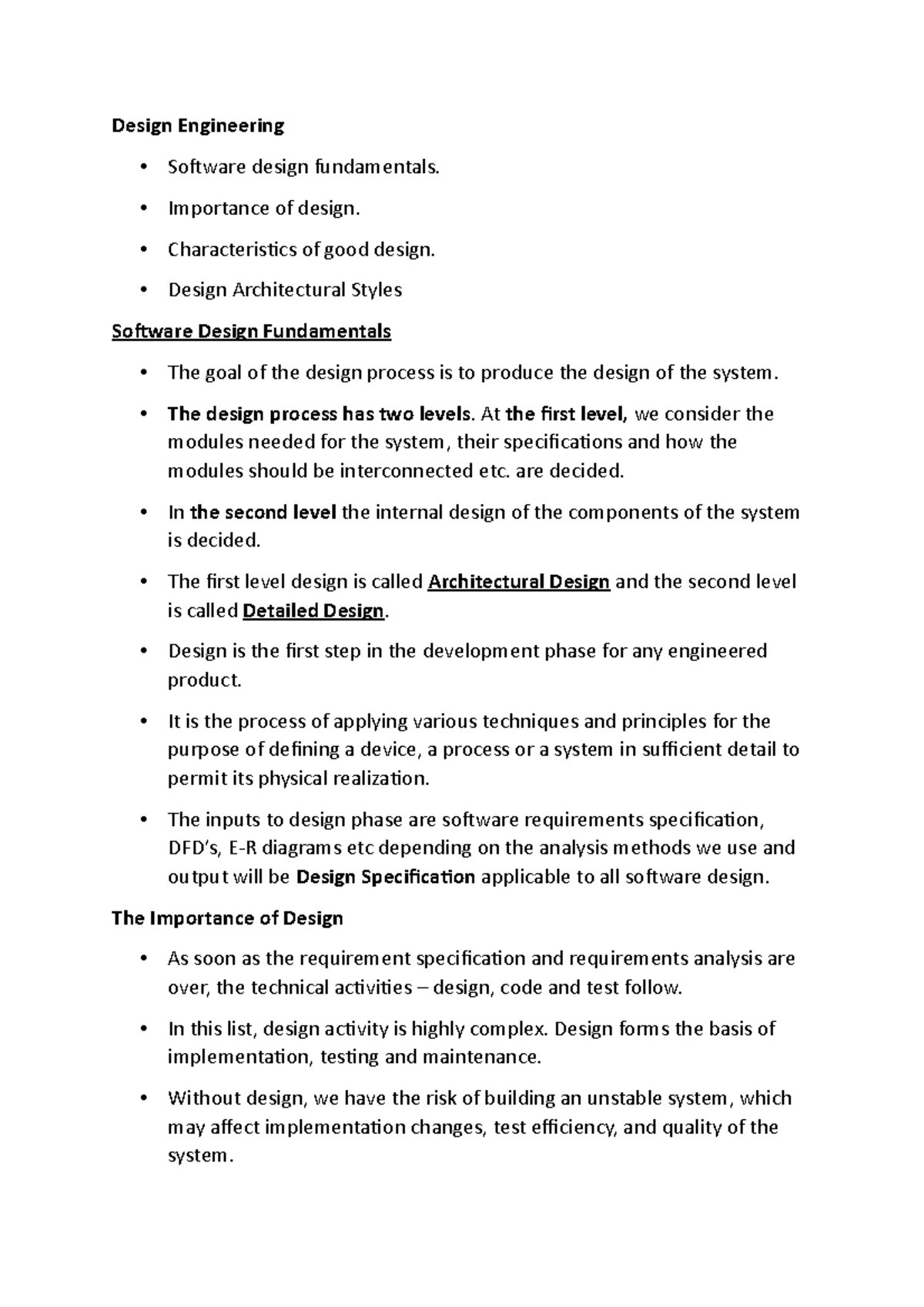 Design Engineering - lecture note - Design Engineering Software design ...