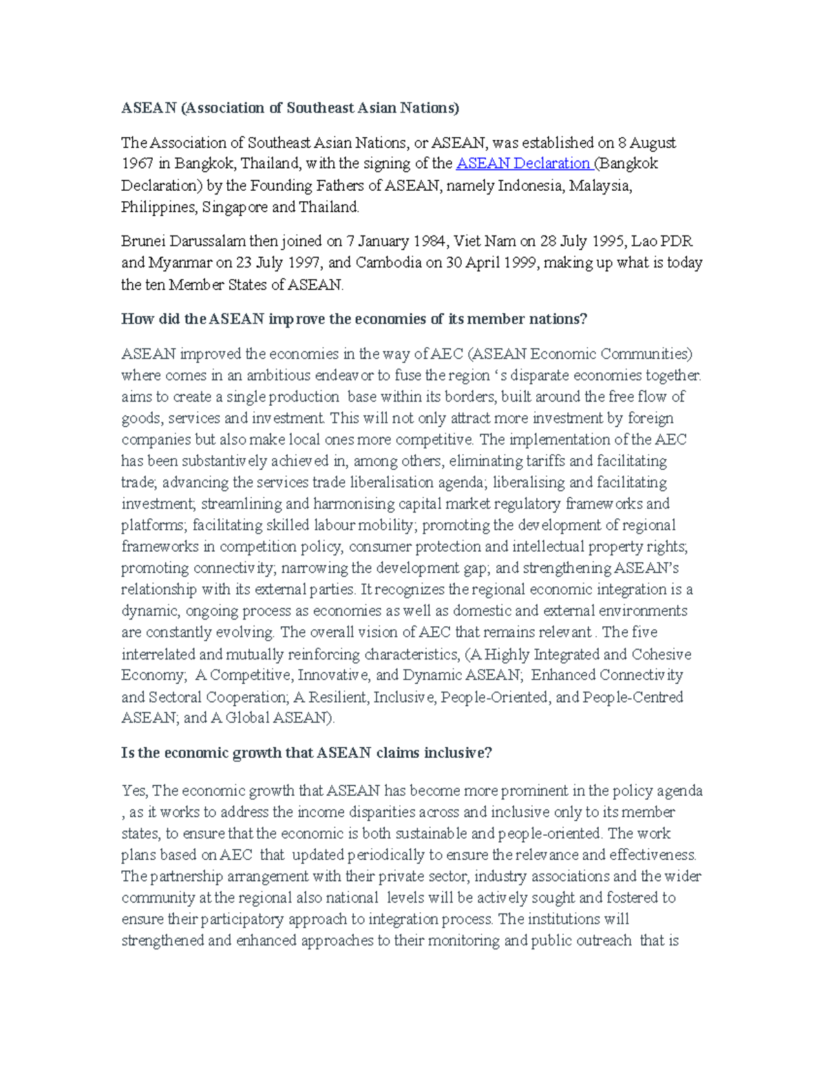 ASEAN ( Community ) - ASEAN (Association of Southeast Asian Nations ...