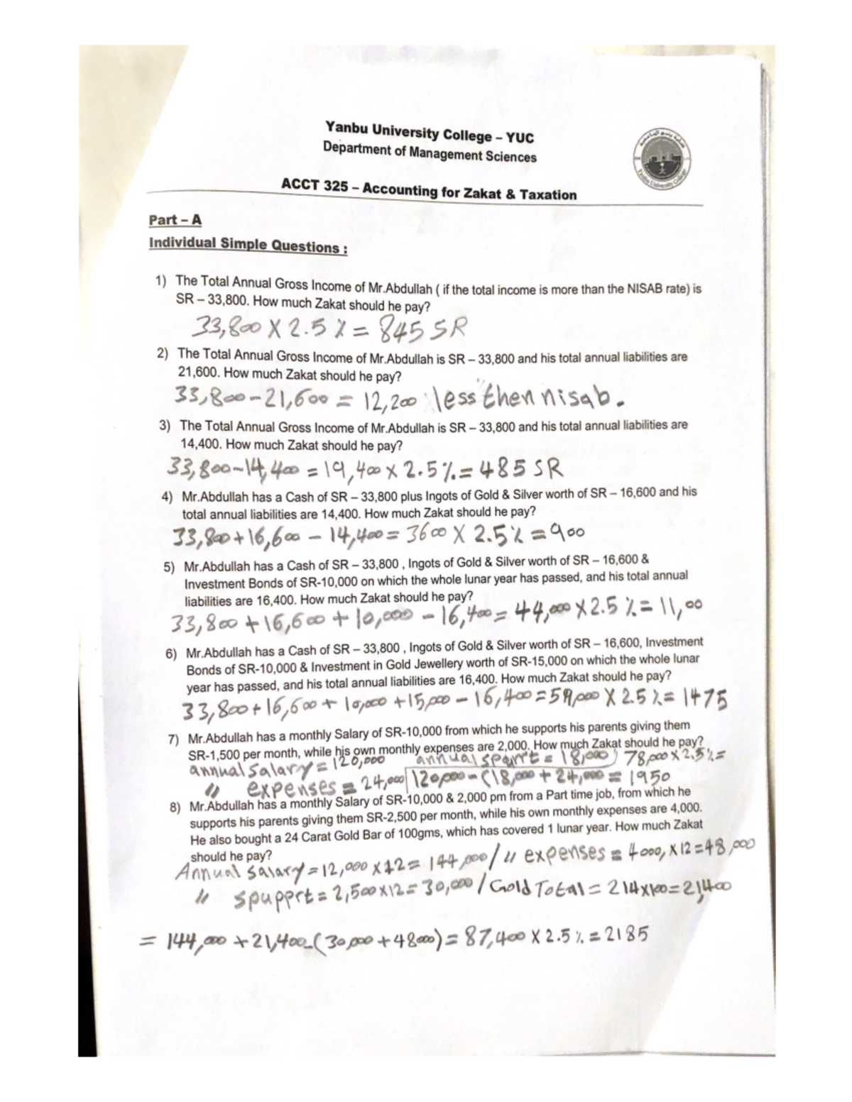 ACC325-assigment-3910895 - Managerial Accounting - Studocu