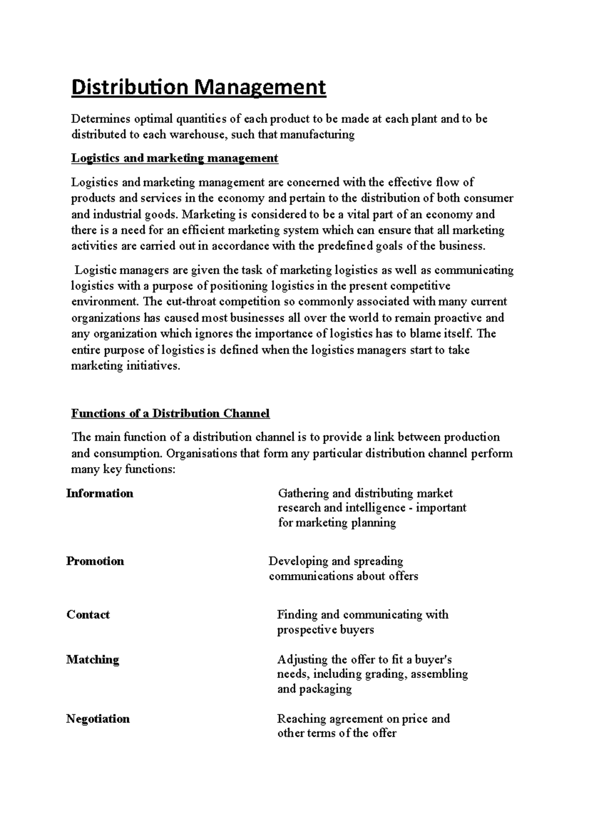 Distribution Management - Sales Promotion Management - Studocu