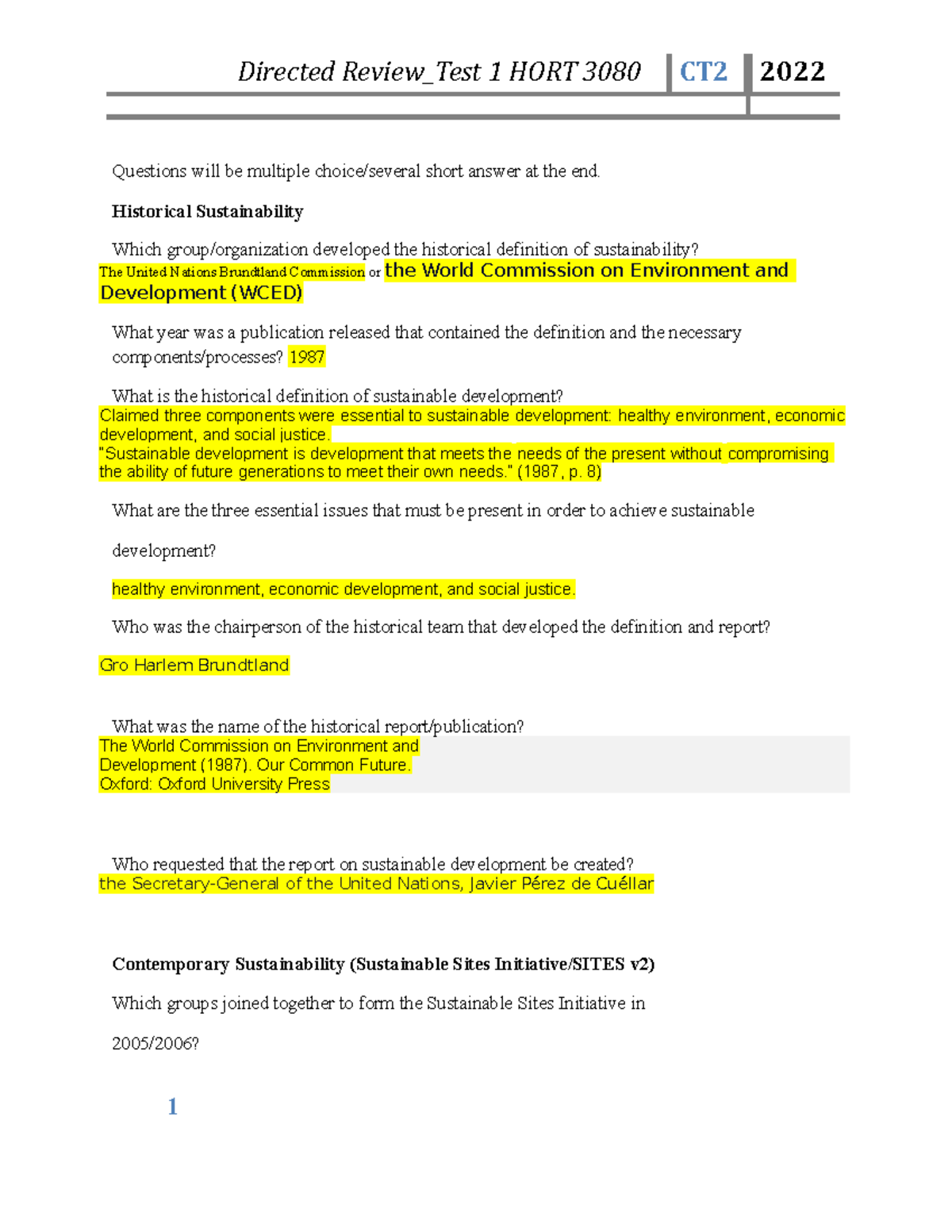HORT 3080 Test 1 - DIRECTED TEST REVIEW - Questions will be multiple ...