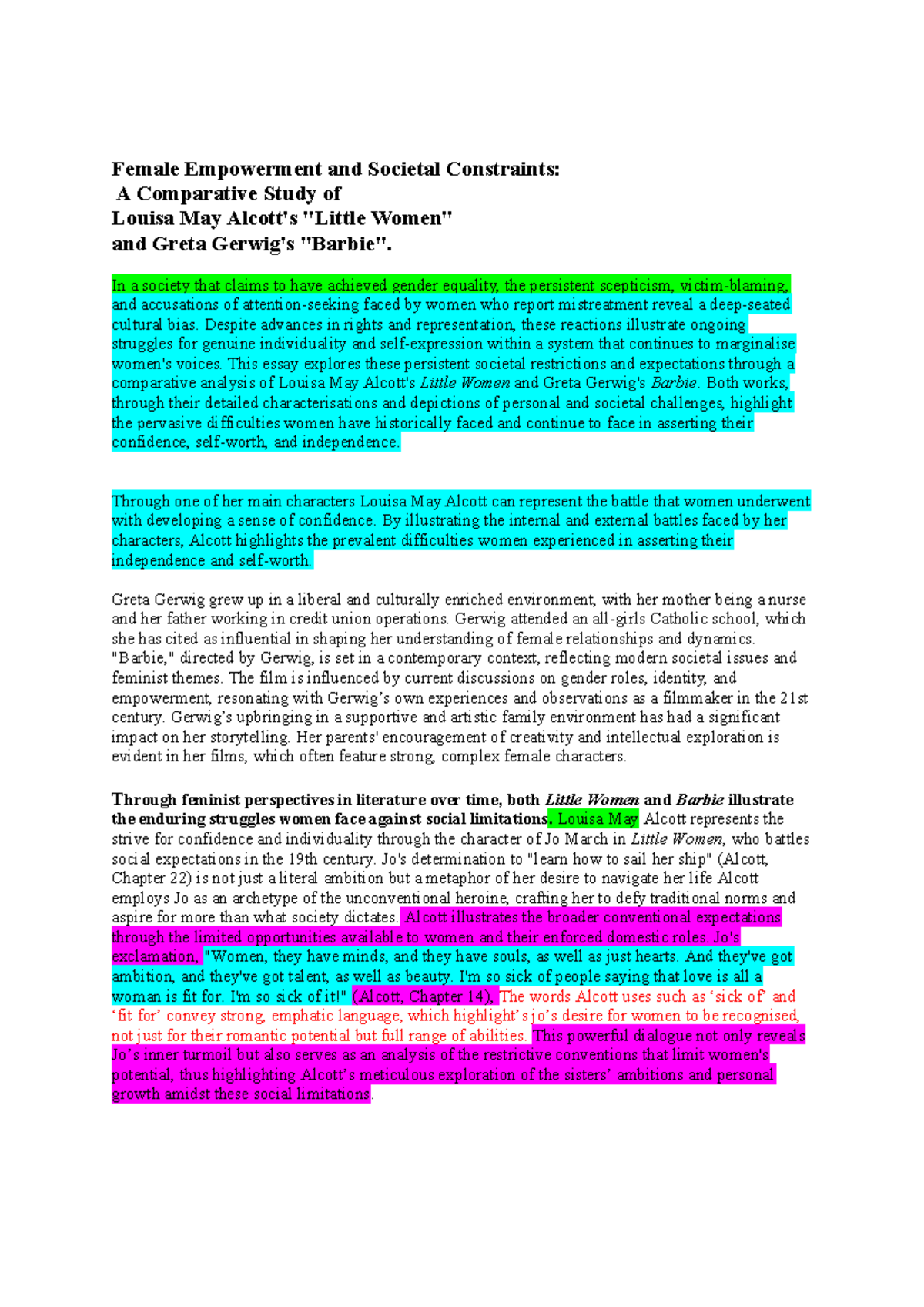 Female Empowerment and Societal Constraints - In a society that claims ...
