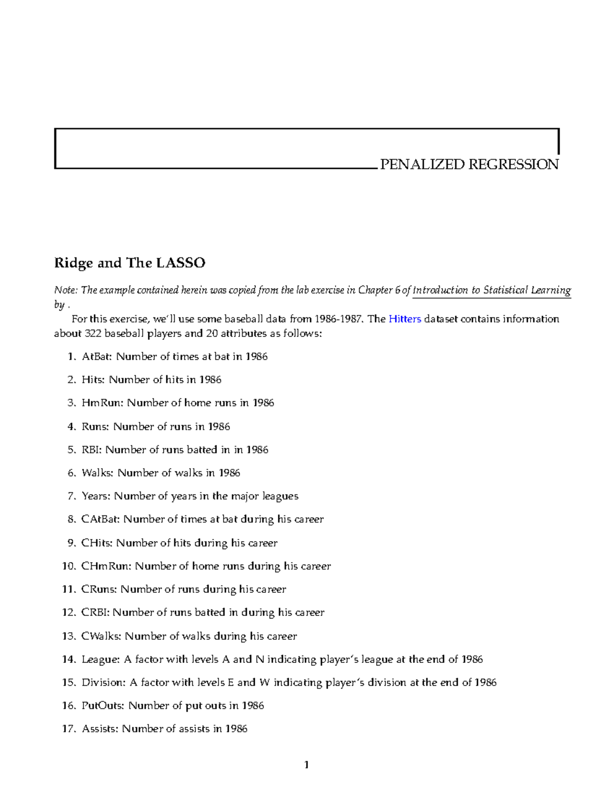 Ridge Lasso - Articulo - PENALIZED REGRESSION Ridge and The LASSO Note ...