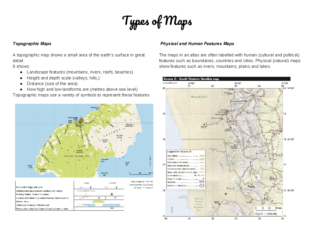 Types of Maps - Skills - Types of Maps Topographic Maps A topographic ...