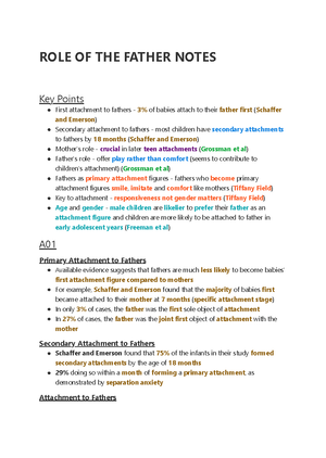 Schaffer'S Stages OF Attachment Notes - SCHAFFER'S STAGES OF ATTACHMENT ...