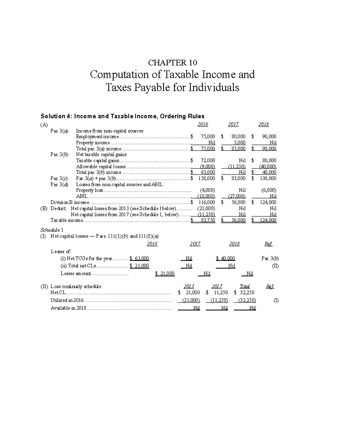 Chp 10 Solutions - CHAPTER 10 Computation of Taxable Income and Taxes ...