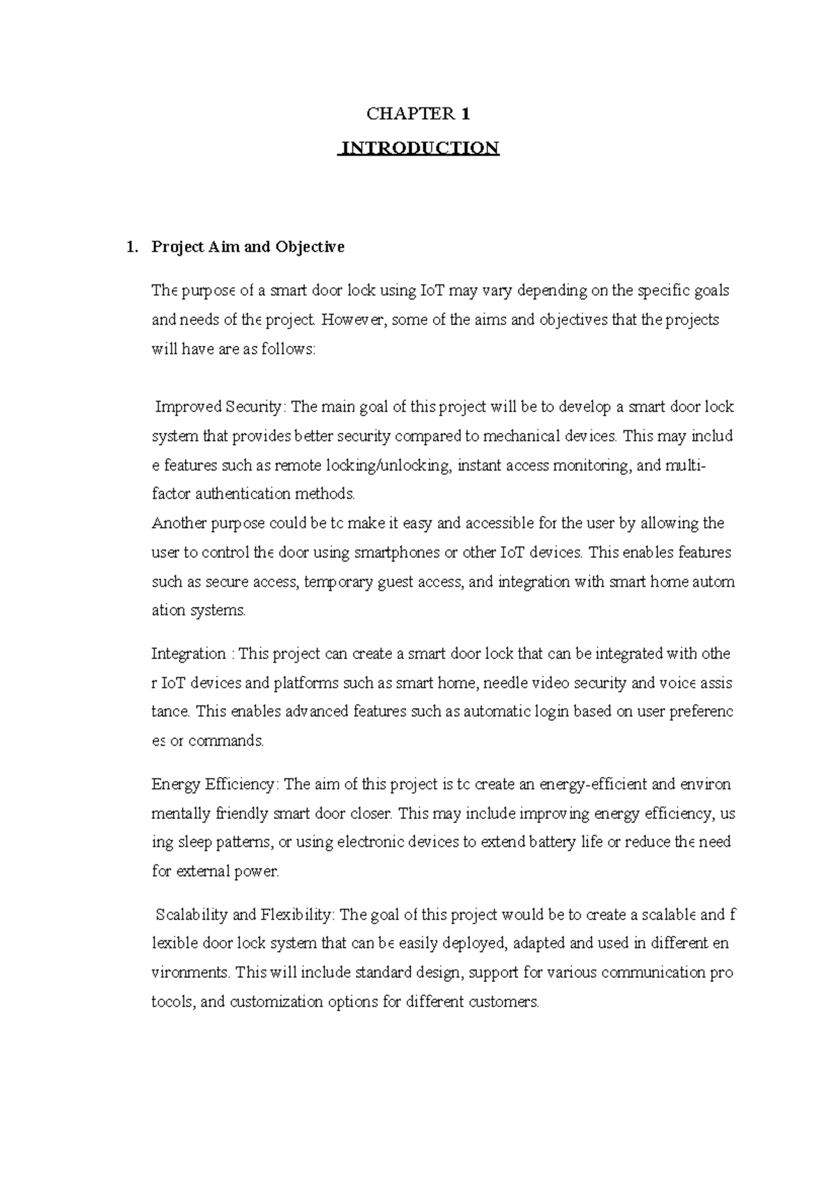 Projectreport 1 - CHAPTER 1 INTRODUCTION 1. Project Aim and Objective ...