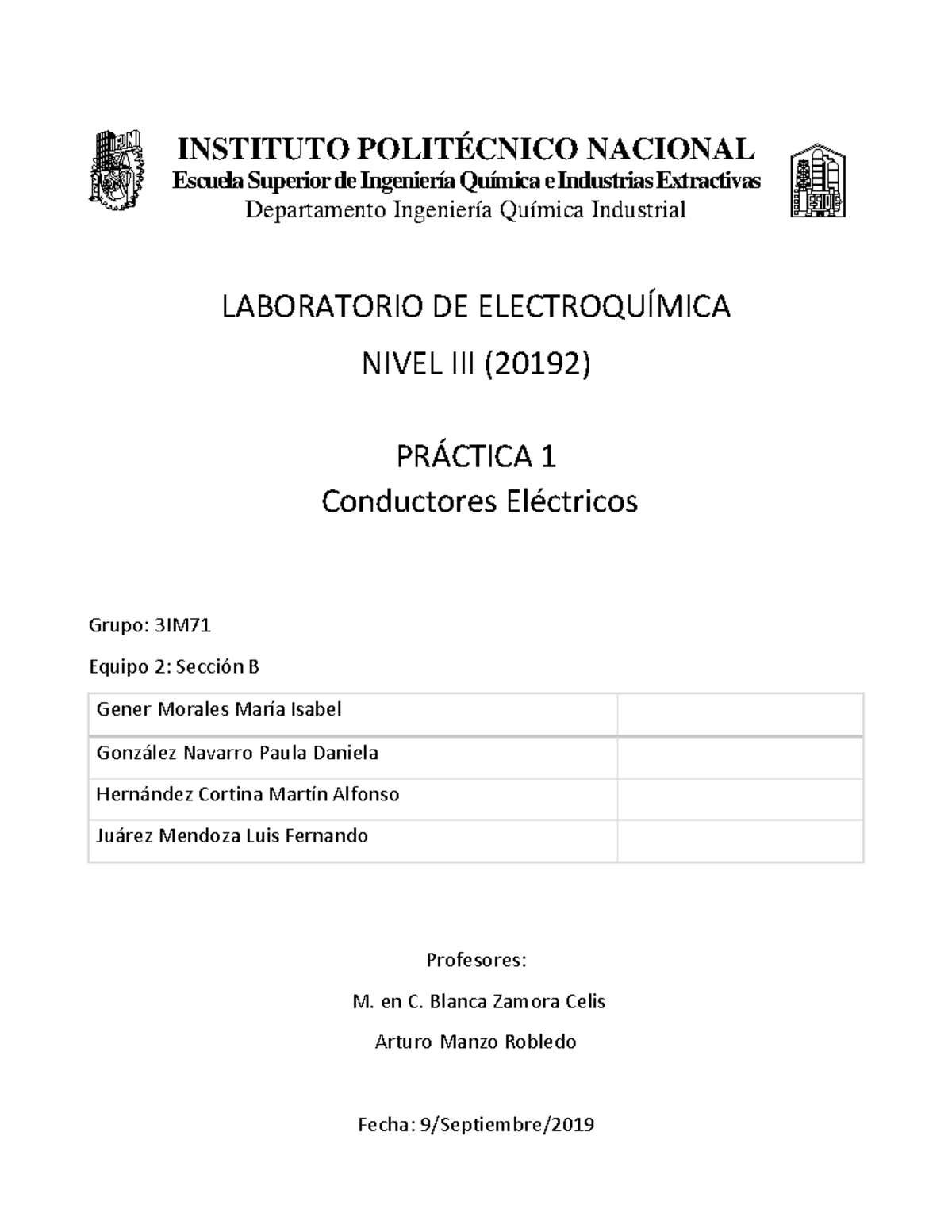 Practica 1. Conductores Electricos - Warning: TT: undefined function: 32 Warning: TT: undefined ...