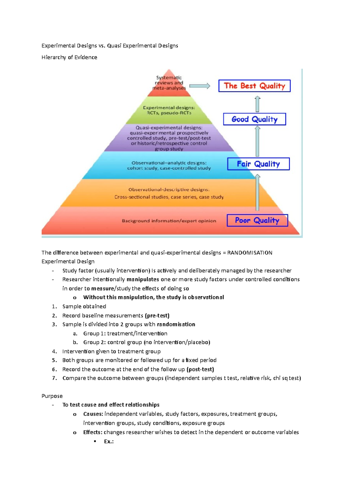 7B. Experimental Designs vs Quasi-Experimental Design - Experimental ...