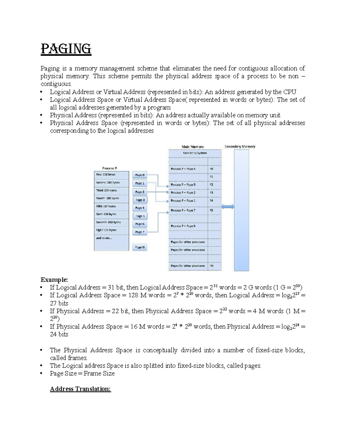 Paging and segmentation - Operating Systems - KIIT University - Studocu