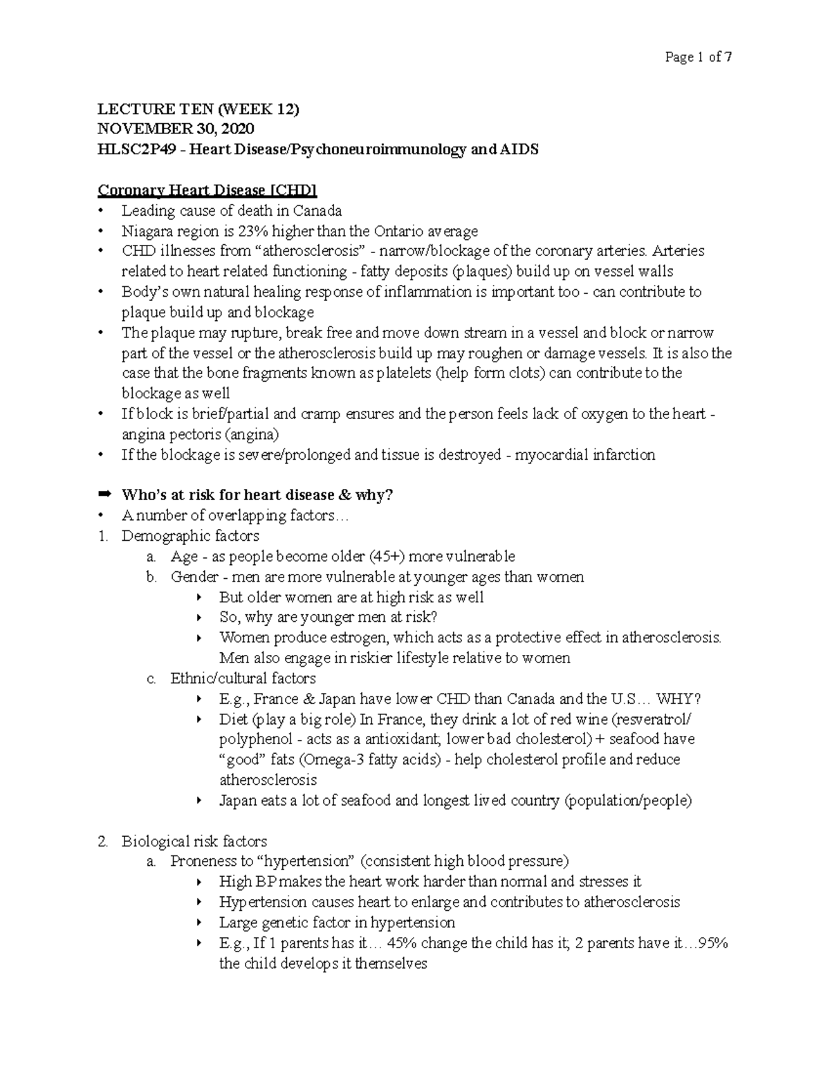 Lecture TEN - NOV 30, 2020 - LECTURE TEN (WEEK 12) NOVEMBER 30, 2020 ...