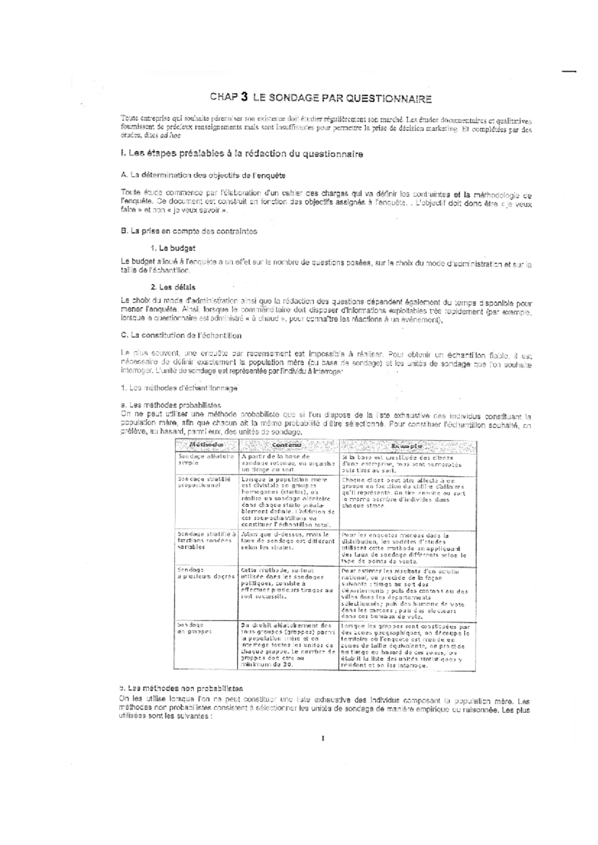 Chap3 enquete par questionnaire - CHAP 3 LE SONDAGE PAR QUESTIONNAIRE ...