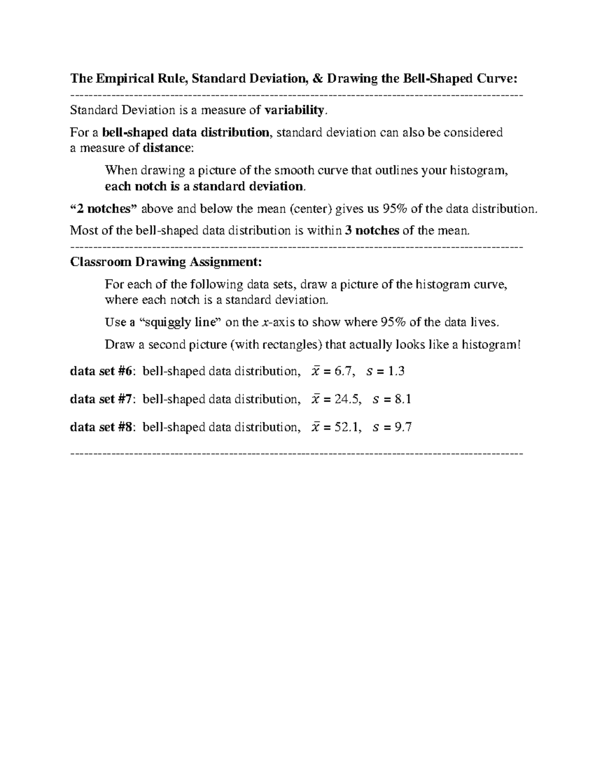 Statistics chapter 3 hw notes - The Empirical Rule, Standard Deviation ...