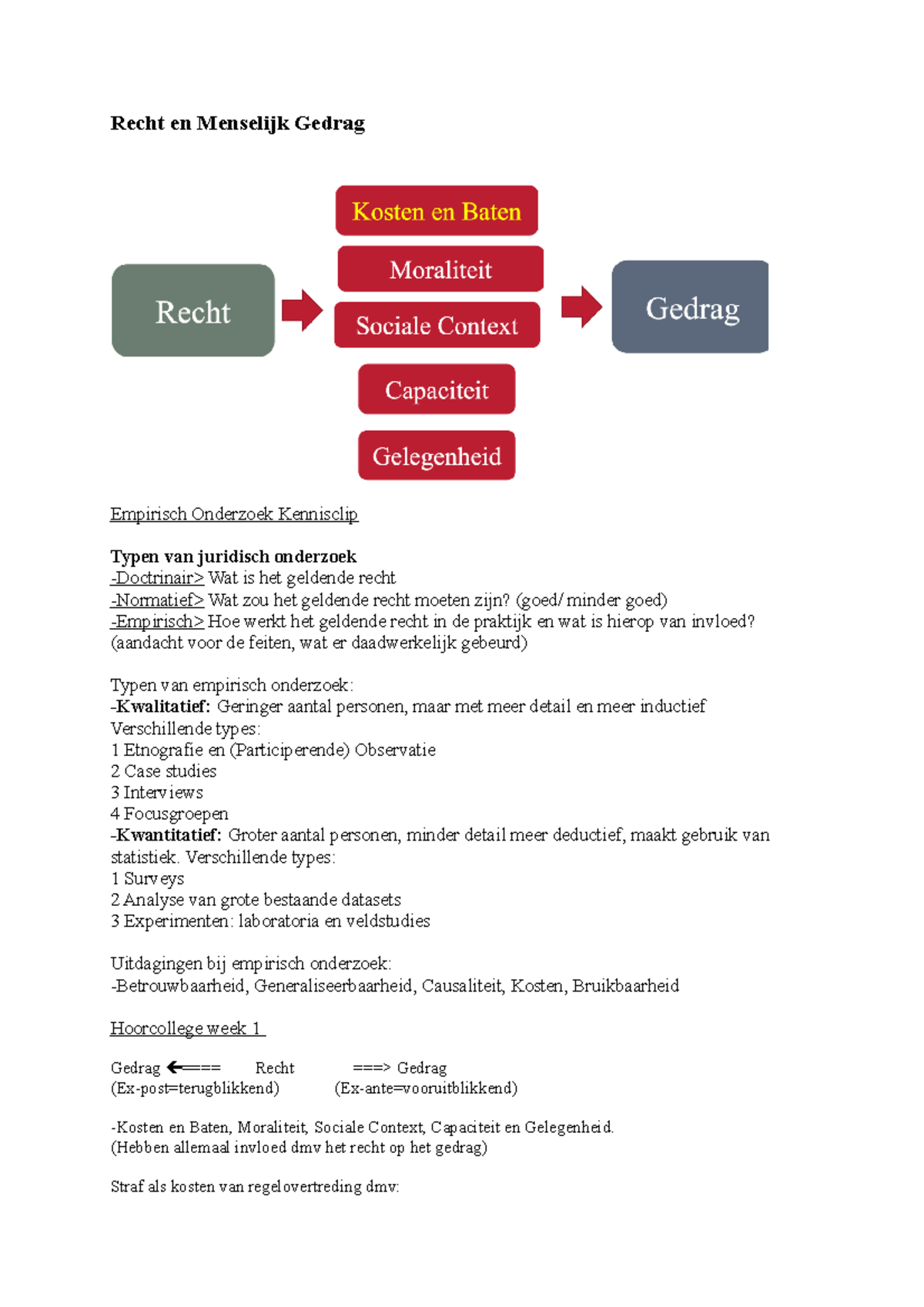 Recht en Menselijk Gedrag samenvatting UvA - Recht en Menselijk Gedrag ...