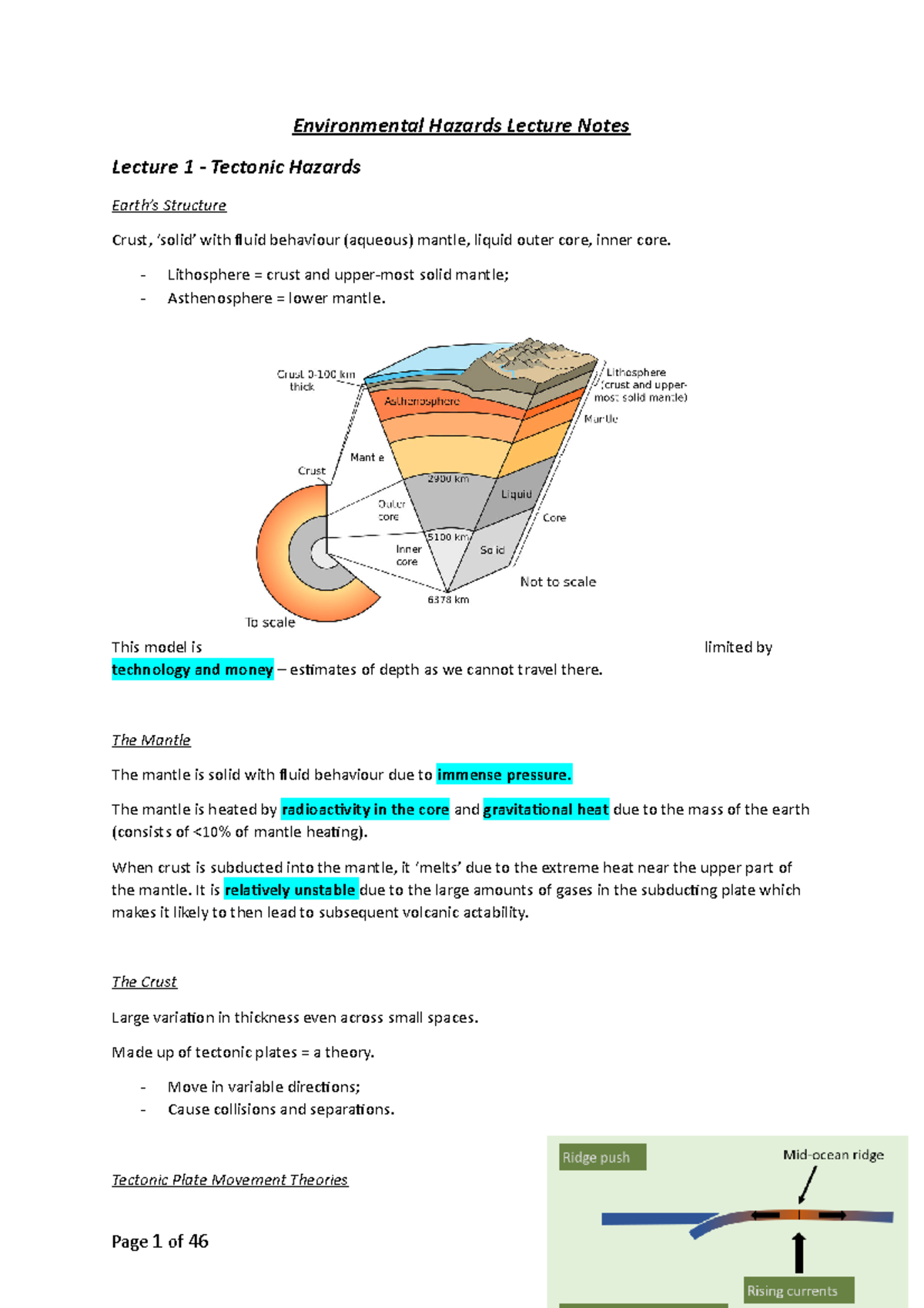 Lecture Notes - Spring Term - Environmental Hazards Lecture Notes ...