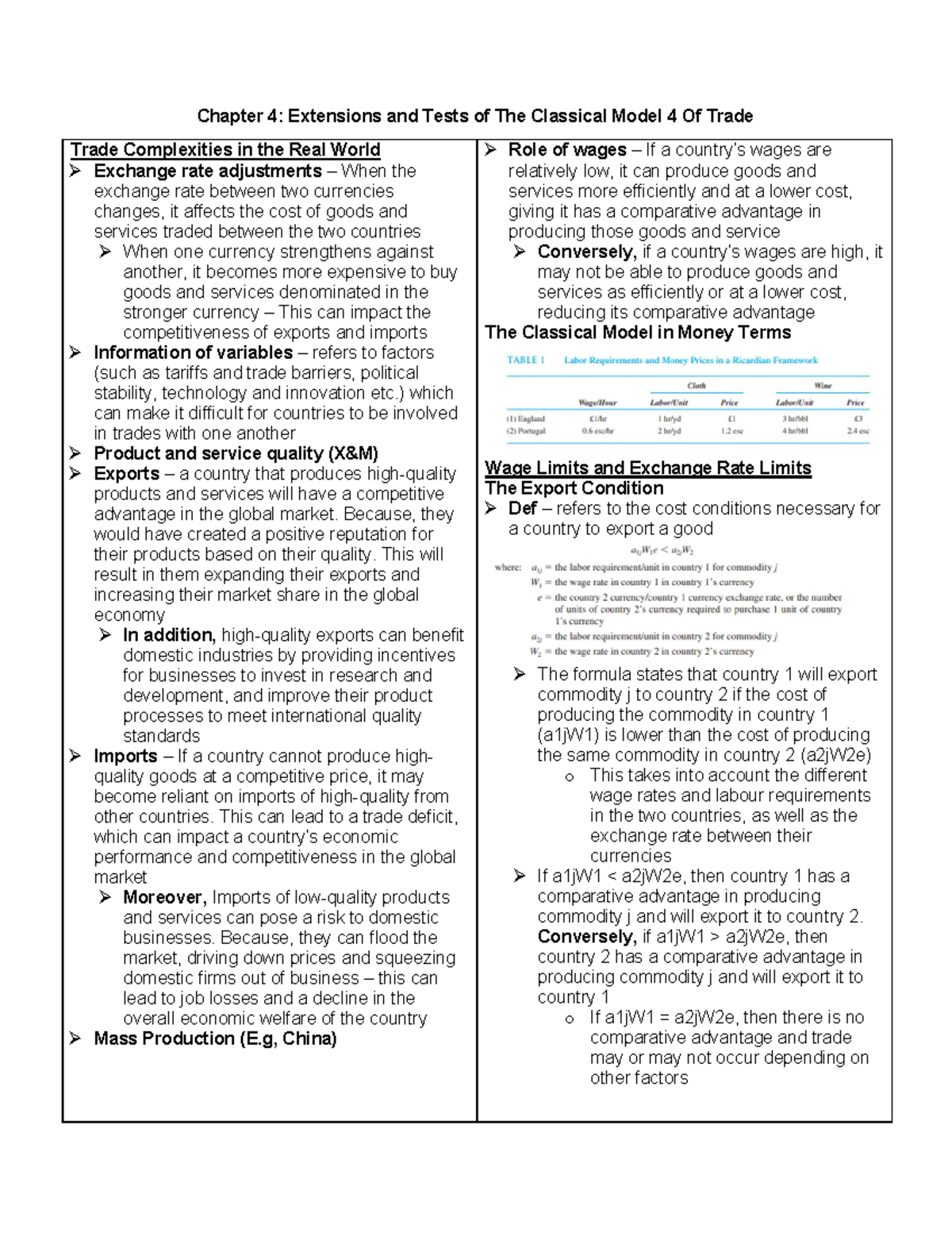 CH4 - Summarised notes - Chapter 4: Extensions and Tests of The ...