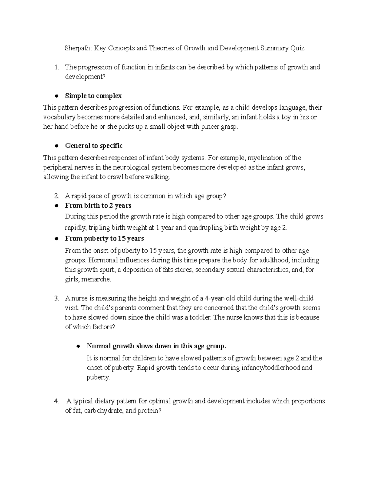 Sherpath Key Concepts and Theories of Growth and Development Summary ...
