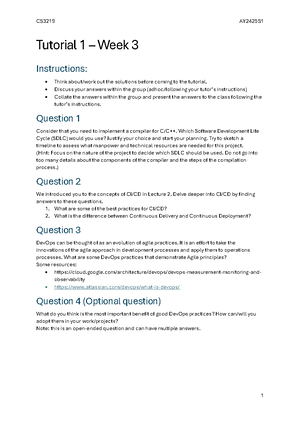 CS3219 - NUS - Software Engineering Principles and - Studocu