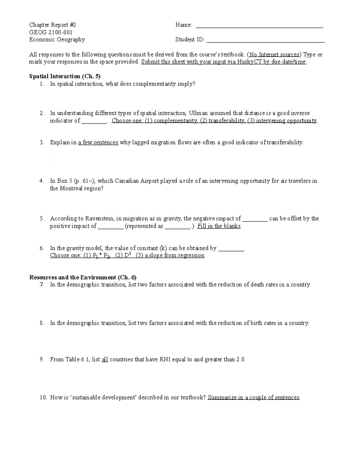 Ch Report 2 - this is the chapter 2 homework assignment - Chapter ...