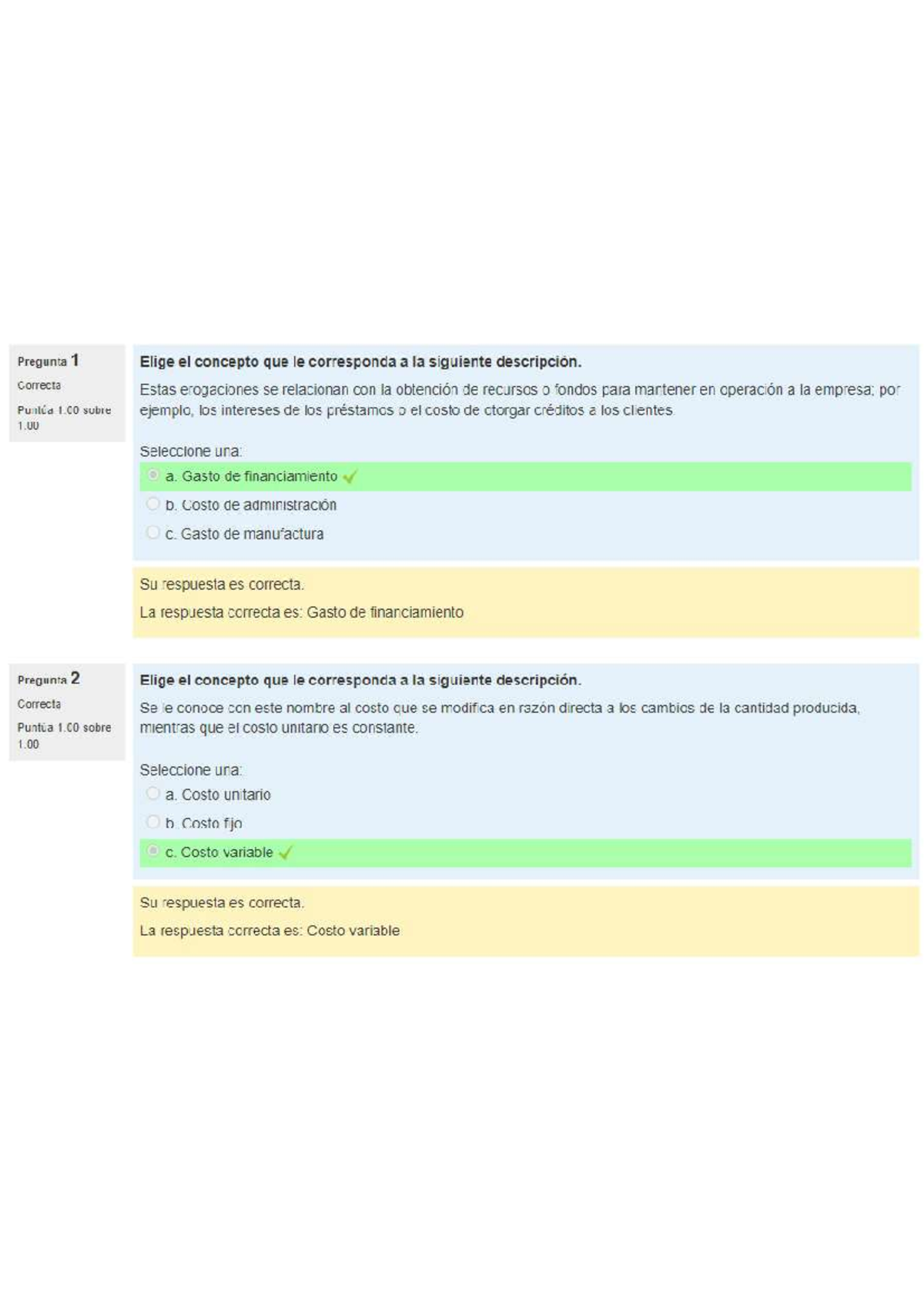 1 y 2 - Pregunta 1 y 2 - Pregunta 1 Elige el concepto que le ...