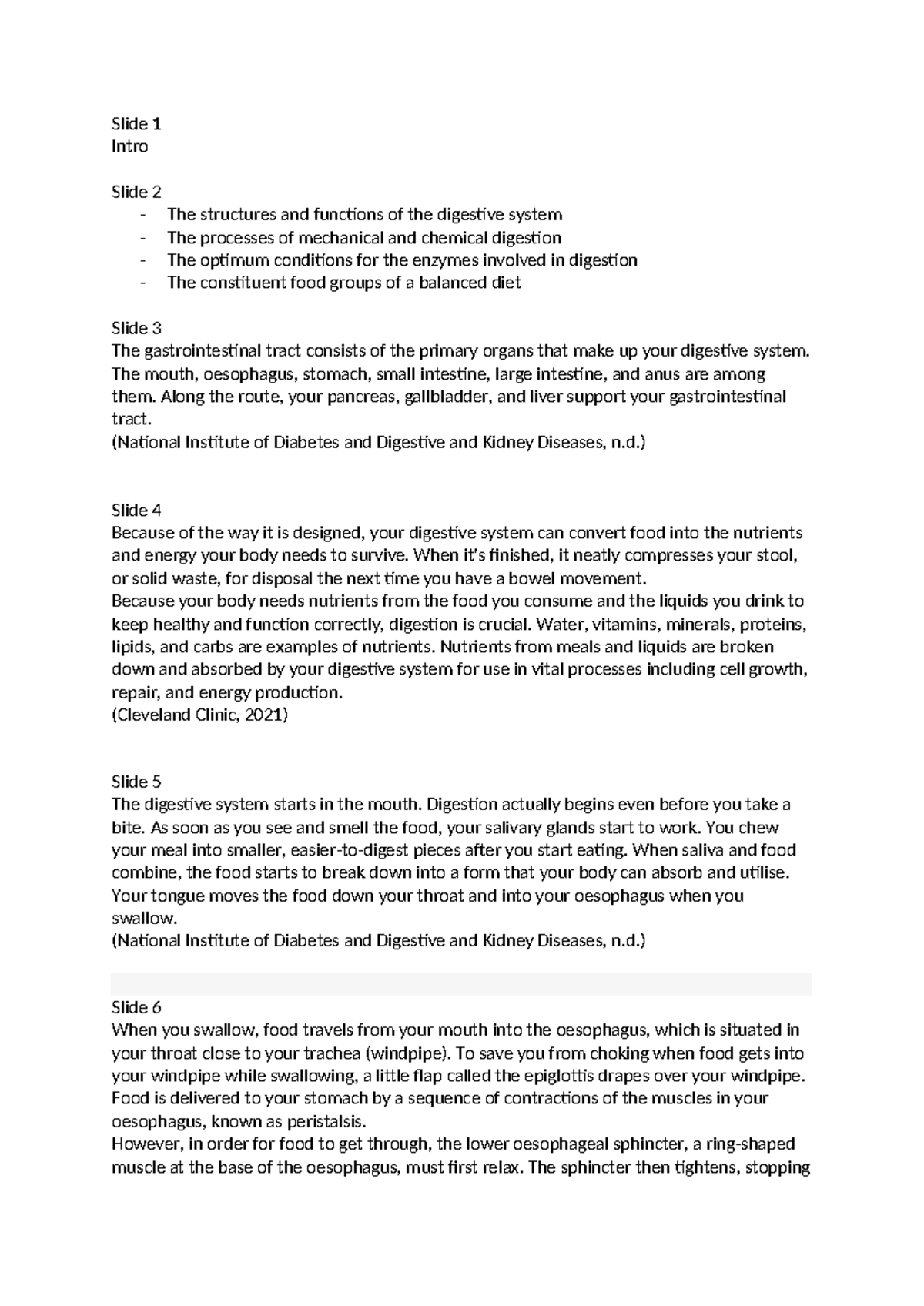 Presentation notes 9 - Slide 1 Intro Slide 2 - The structures and ...