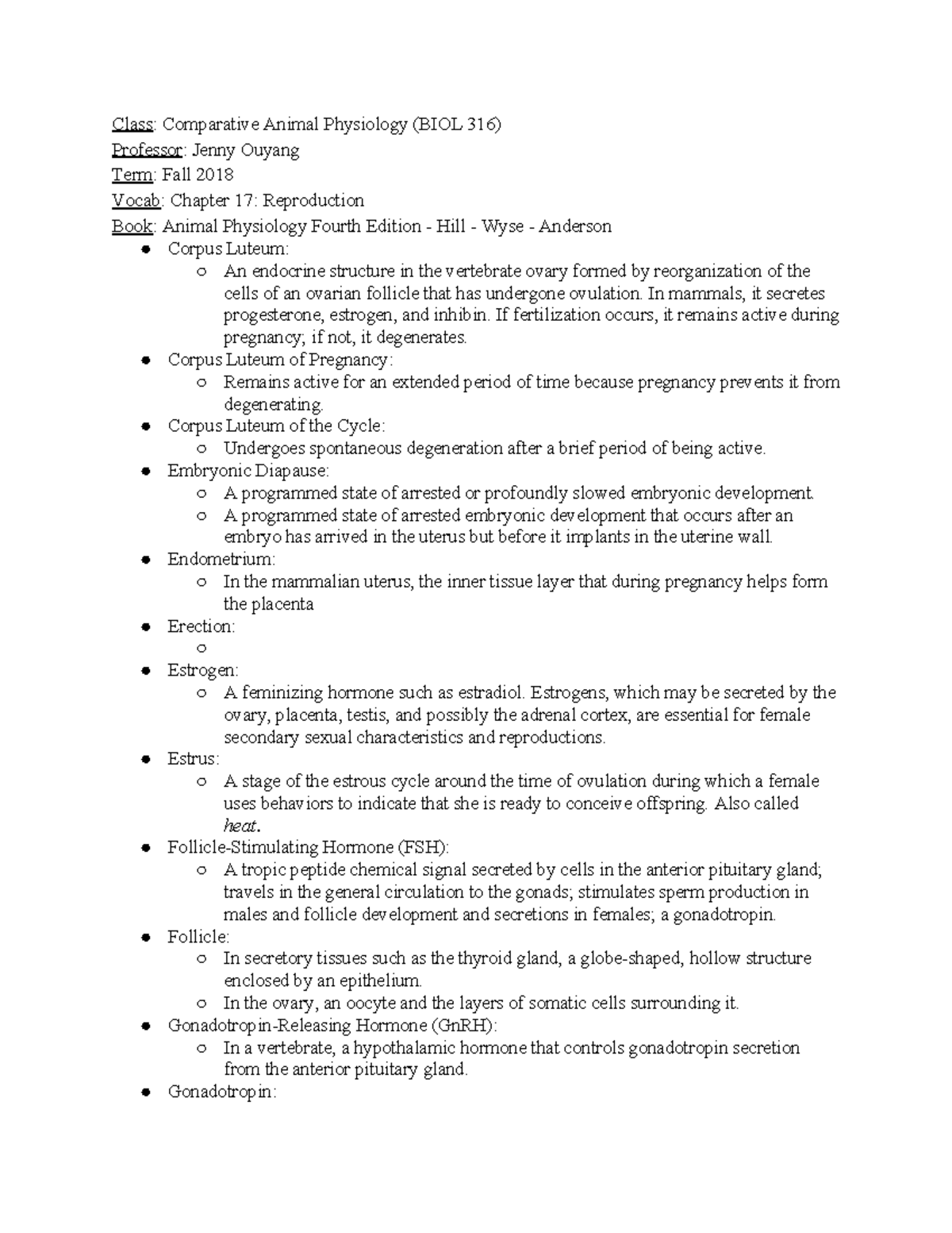 Chapter 17 Reproduction - Class : Comparative Animal Physiology (BIOL ...