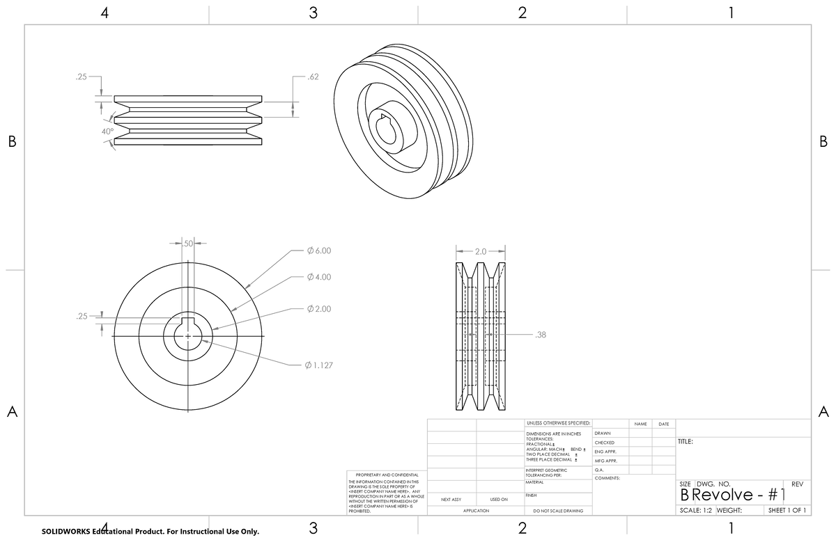 Revolve - #1 Drawing - 6. 4. 2. 1. . . .25. 40° 2. . A A B B 4 4 3 3 2 ...