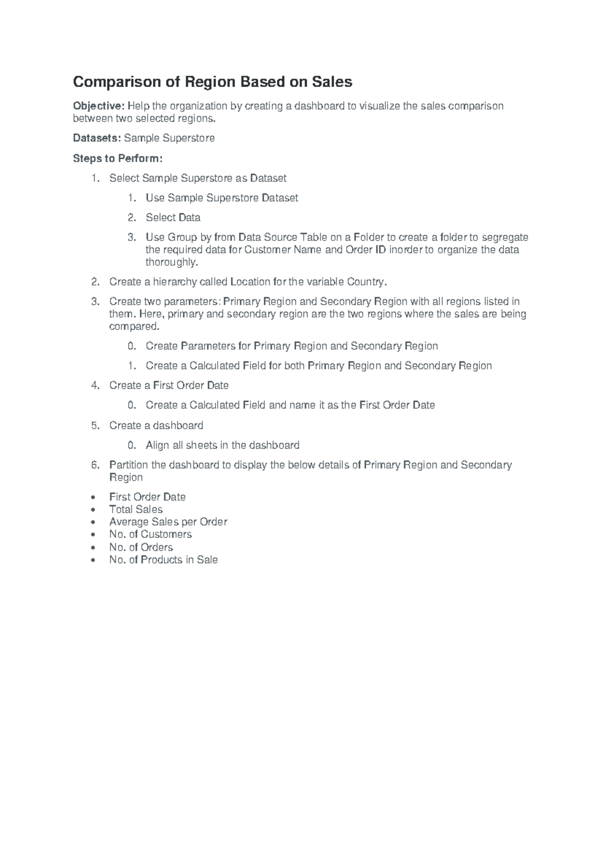 Project 2 Comparison of Region Based on Sales - Comparison of Region ...