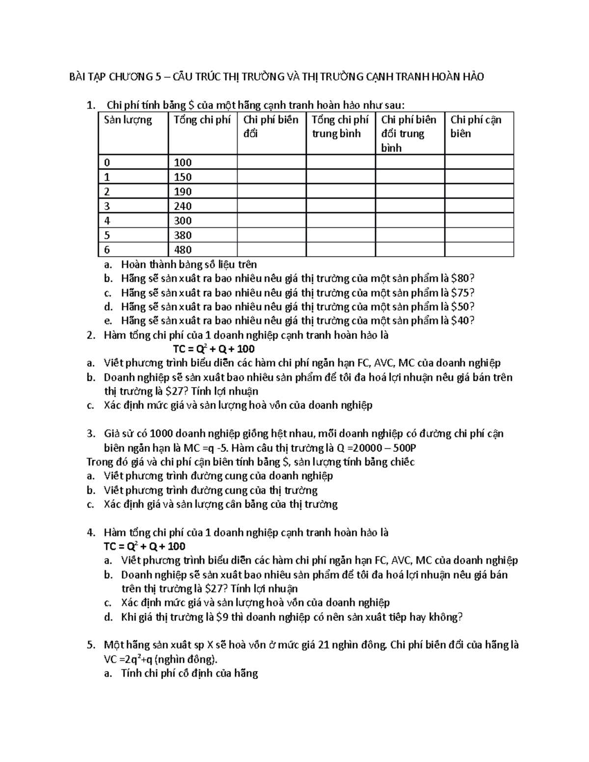 BÀI TẬP CHƯƠNG 5 - Bt ktvm - BÀI T P CHẬ ƯƠNG 5 – CẤẤU TRÚC TH TR Ị ƯỜNG VÀ TH TR Ị ƯỜNG C NH ...