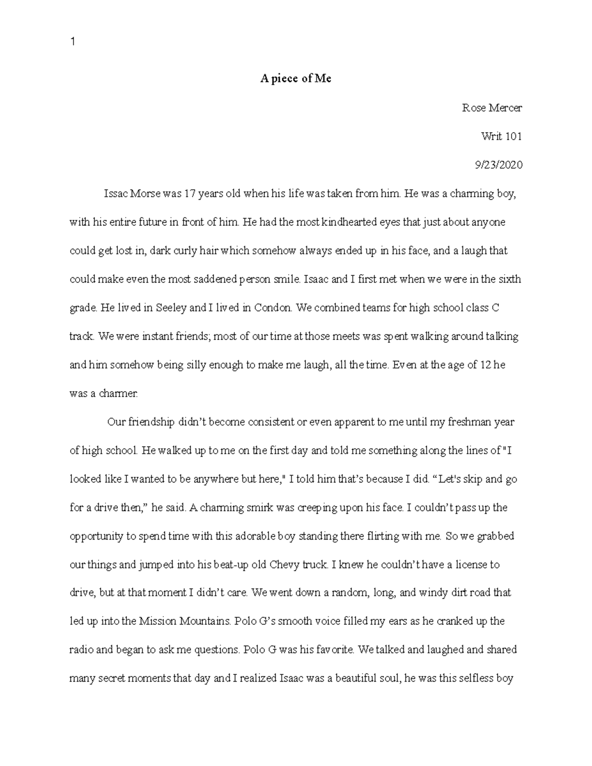 Narrative Revision - dfnjfdehj - A piece of Me Rose Mercer Writ 101 9 ...