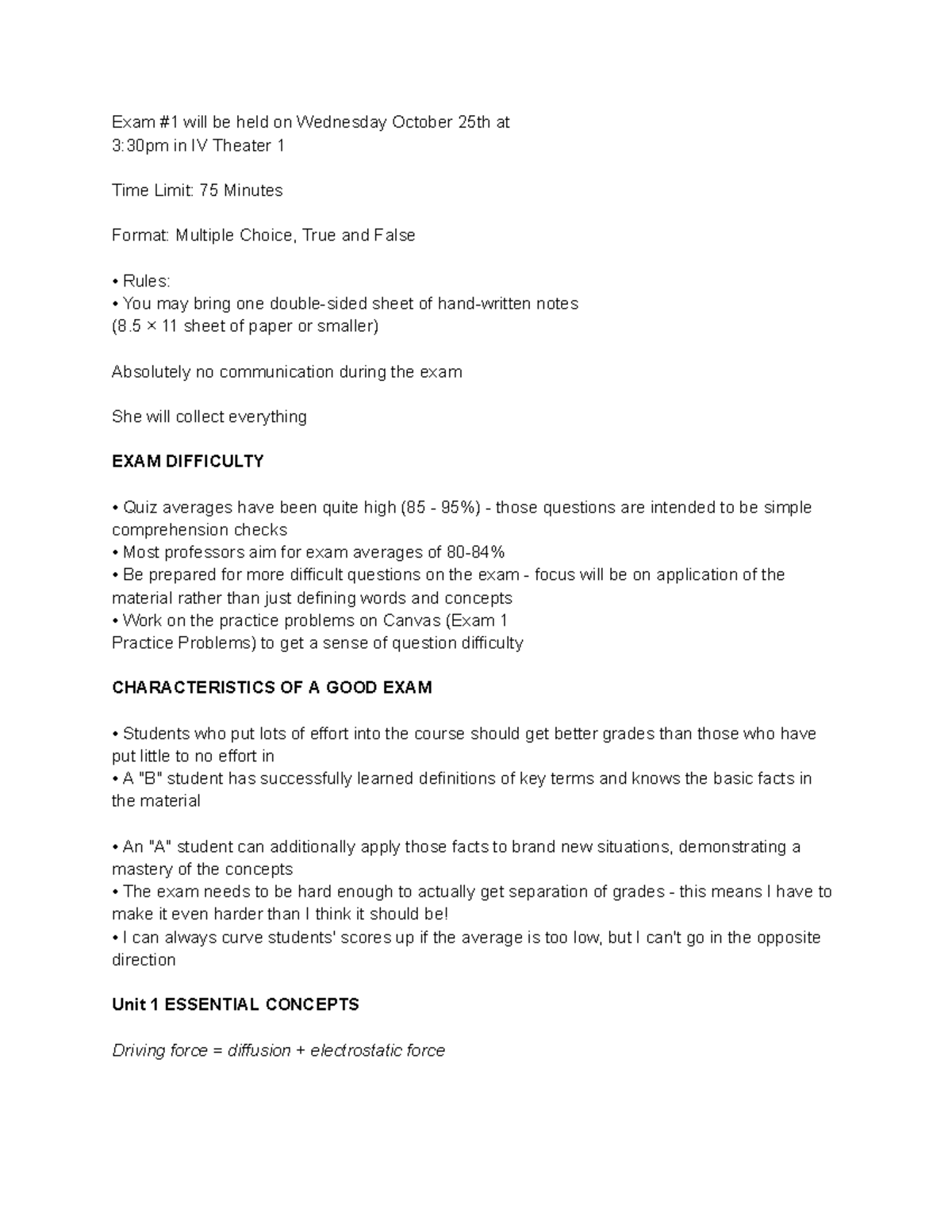 EXAM 1 Review - here is what I got - Exam #1 will be held on Wednesday ...