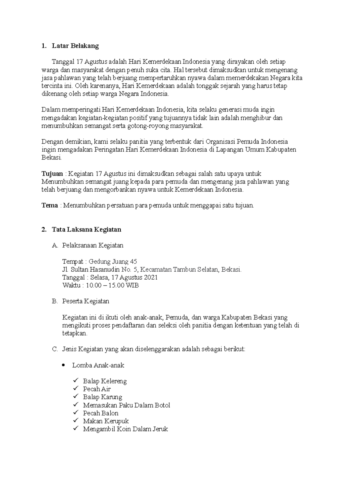 Tugas Bahasa Indonesia M8 - Latar Belakang Tanggal 17 Agustus adalah Hari Kemerdekaan Indonesia ...