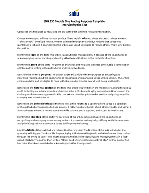 ENG 130 Module Four Preliminary Introduction Template - Selected text ...