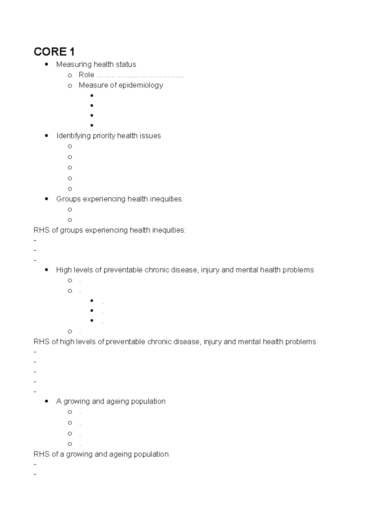Pdhpe syllabus fill in the blanks - CORE 1 Measuring health status o ...