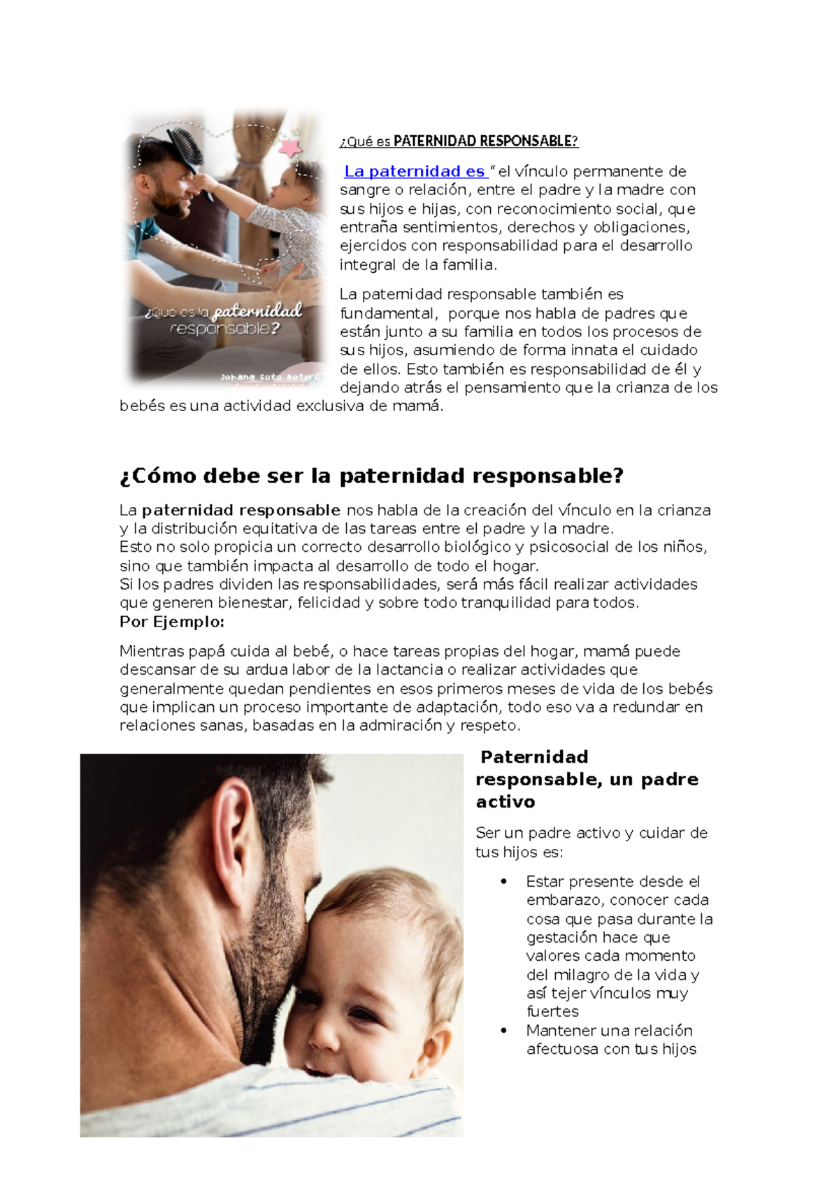 PATERNIDAD RESPONSABLE Y PLANIFICACION FAMILIAR - ¿Qué es PATERNIDAD RESPONSABLE? La paternidad ...