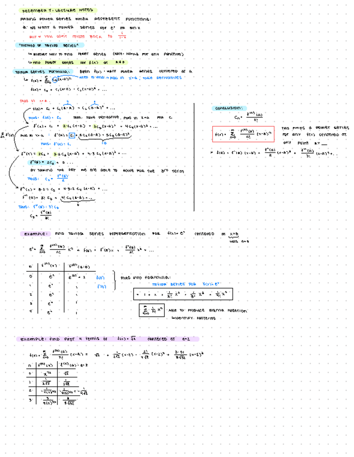 Lecture Notes ~ Power Series Cont - DECEMBER T: LECTURE NOTES FINDING ...