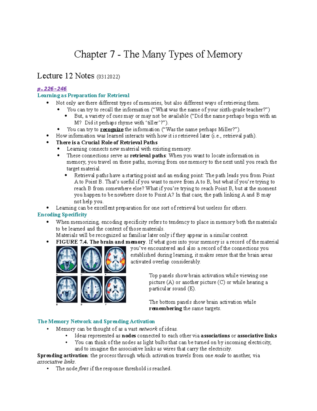 Lecture 12: The Many Types of Memory pt.1 - Chapter 7 - The Many Types ...