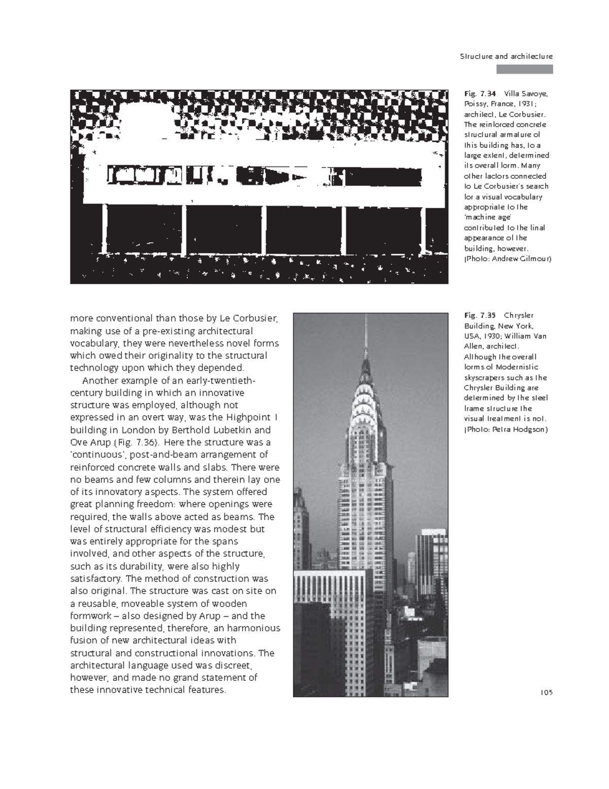 Structure notes p4 - more conventional than those by Le Corbusier ...
