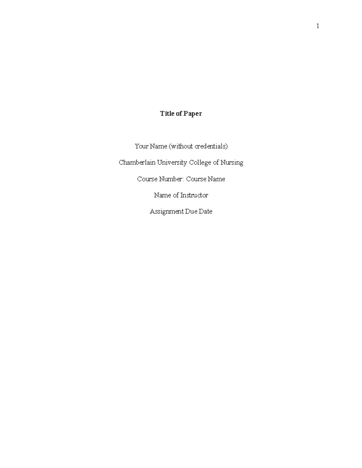 APA 7th Edition Paper Template - 1 Title of Paper Your Name (without ...