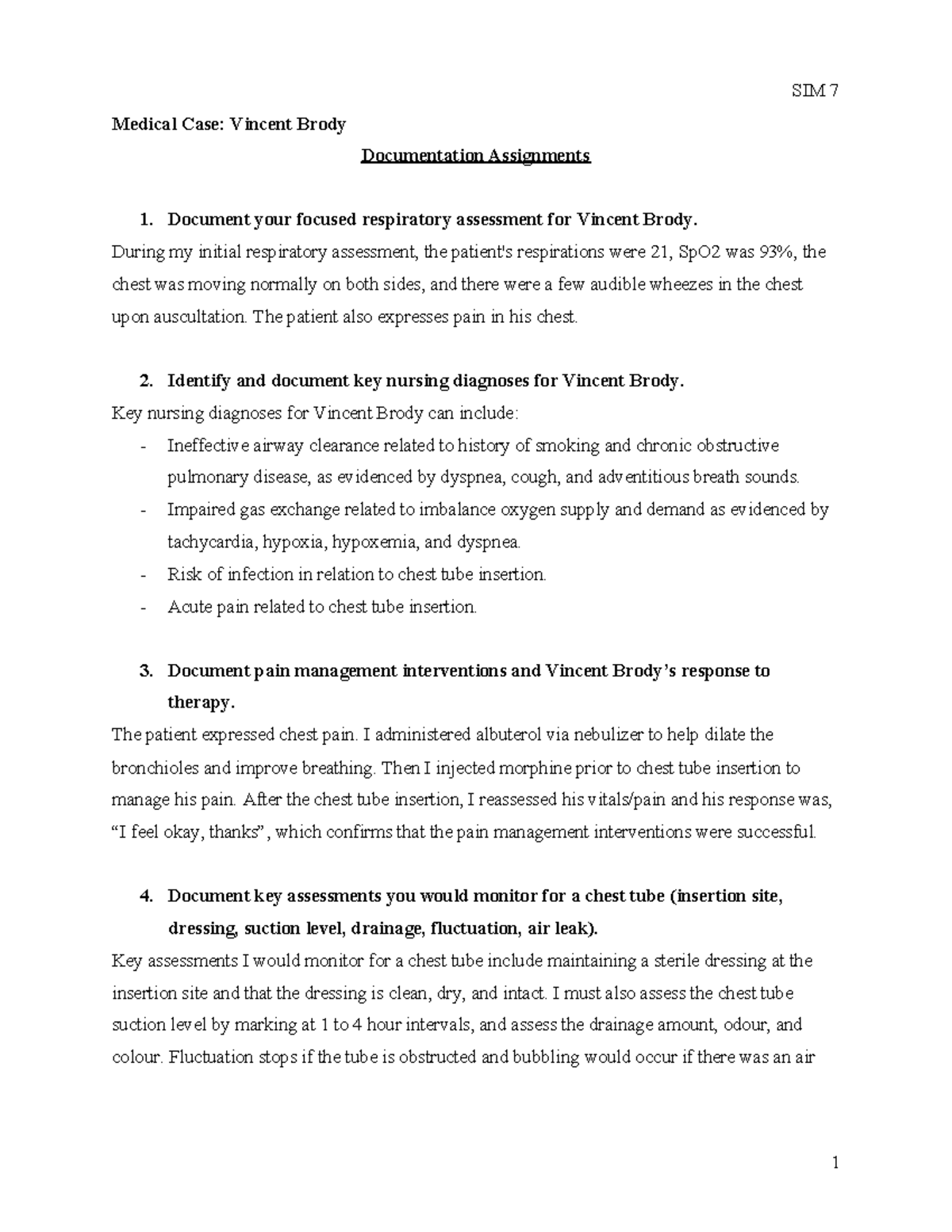 7- v SIMs Complex - Lecture notes 7 - SIM 7 Medical Case: Vincent Brody ...