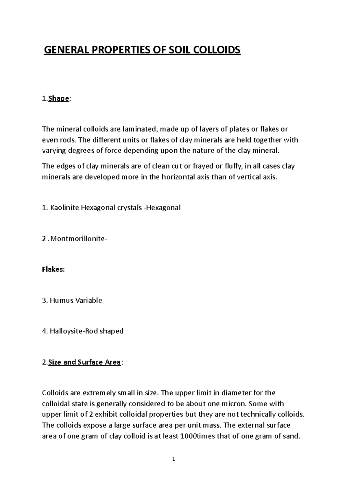 General Properties OF SOIL Colloids - GENERAL PROPERTIES OF SOIL ...