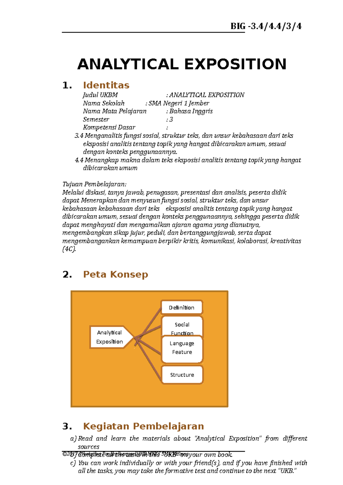 UKBM 4 Analytical Exposition - ANALYTICAL EXPOSITION 1. Identitas Judul ...
